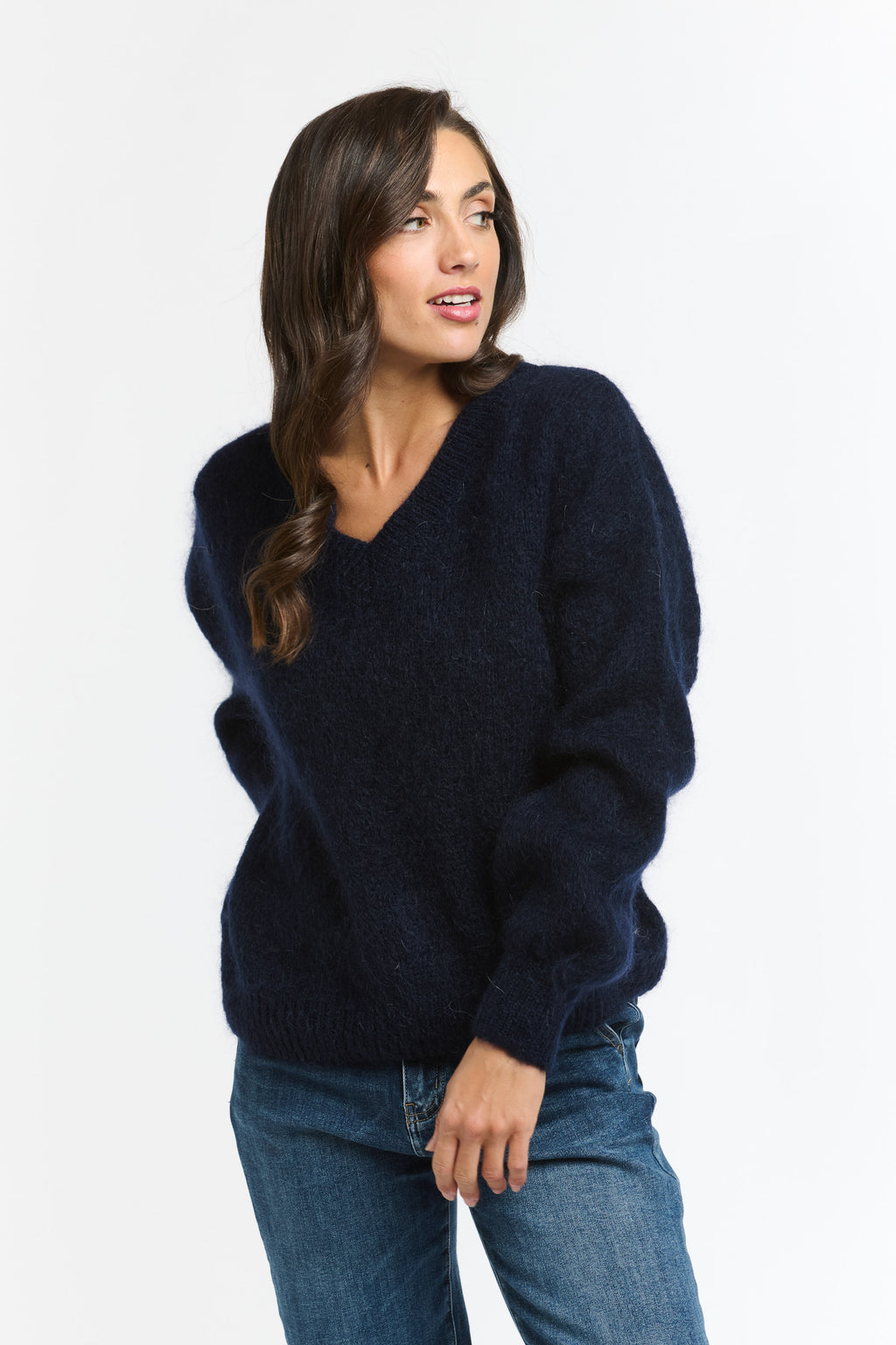Mohair Blend V Neck Jumper | Drift Home and Living