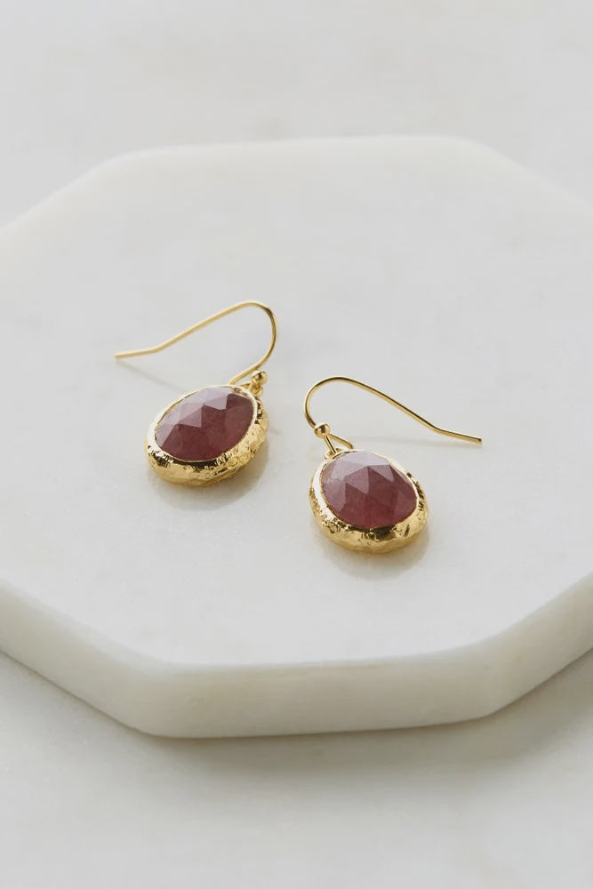 Zafino - Lucy Earring - Strawberry Quartz | Drift Home and Living